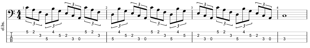 Triplet Timing Exercises for Bass Guitar - Bass Practice Diary 123 ...