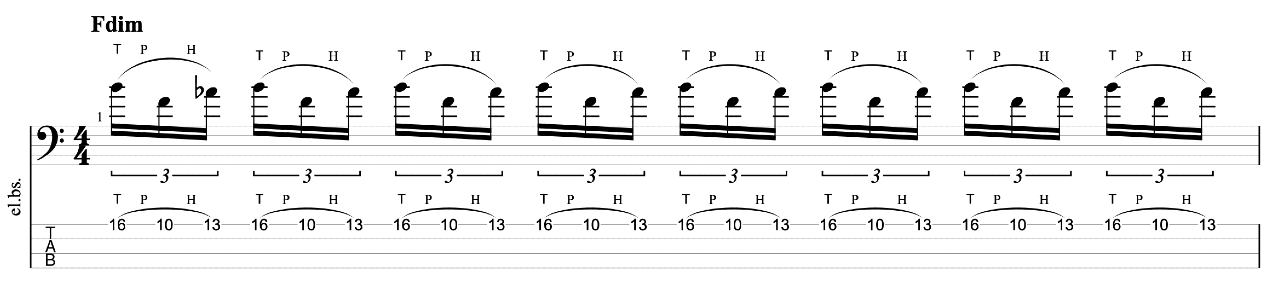 Two Hand Tapping Exercise for Bass Guitar - Tapping Triads - Bass ...