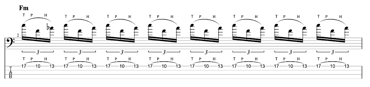 Two Hand Tapping Exercise for Bass Guitar - Tapping Triads - Bass ...